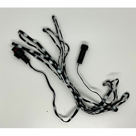 4 Wire Seed Pixel Strings 100ct with pigtails - 25mm spacing - black